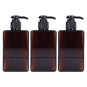 FIYO 3Pcs Empty Shampoo Bottles, 280 ml Pump Bottle Dispenser Refillable Portable Travel Containers Hand and Dish Soap Dispenser for Kitchen Bathroom(Brown)
