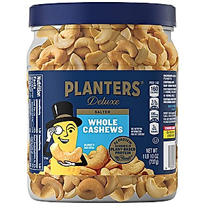 PLANTERS Fancy Whole Cashews with Sea Salt, 26 oz. Resealable Jar - Made with Simple Ingredients - Good Source of Vitamins and Minerals - Kosher (Packaging May Vary)