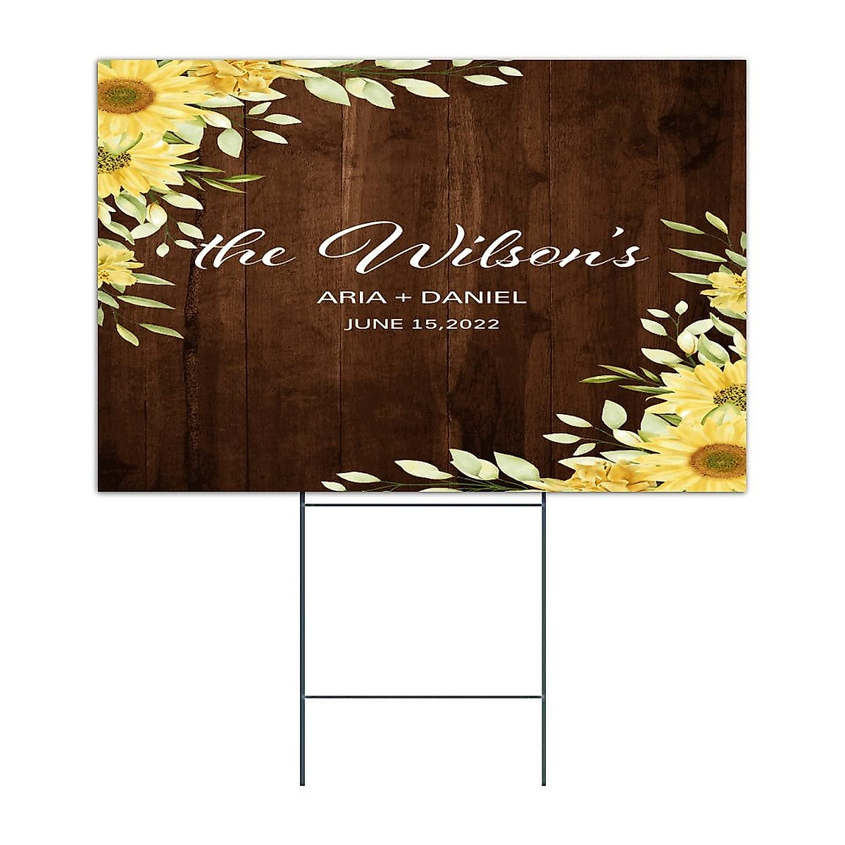 Autravelco Welcome to Our Wedding Yard Signs with Stakes 12x18 Inch Display Date & Couple Name Customized Lawn Signs with Stakes for Rent House Party Supplies Décor