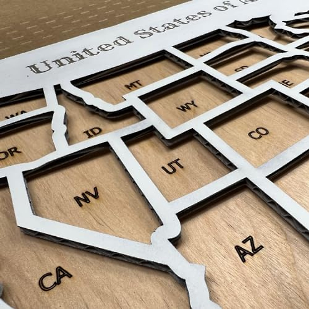 3D Wooden USA States Map, Travel Map, Push Pin, Patriot Decor, Map Wall Decor, USA Map, World map Art (Normal (14in x 10in))