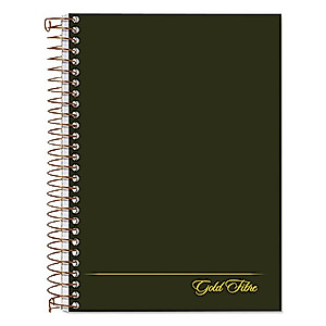 Ampad Gold Fibre Classic Series Personal Notebook, Page and Date Headings with Pocket Cover, Medium Ruling, 100 Sheets (20-801R),White,7" x 5"