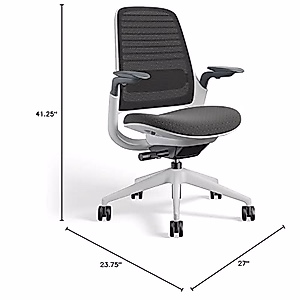 Steelcase Series 1 Office Chair, Seagull Frame with Hard Floor Casters, Graphite