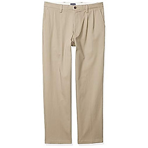 Dockers Men's Classic Fit Easy Khaki Pants-Pleated (Standard and Big & Tall), Timberwolf, 34W x 32L