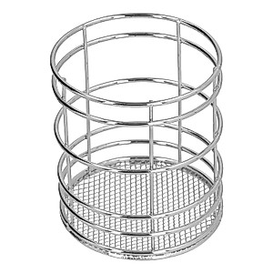 BORDSTRACT Small Wire Utensil Holder, 11x9x9cm Metal Round Pen Holder, Make Up Brush Holder Desk Cutlery Chopsticks Organizer for Kitchen Counter Home Office(Silver)