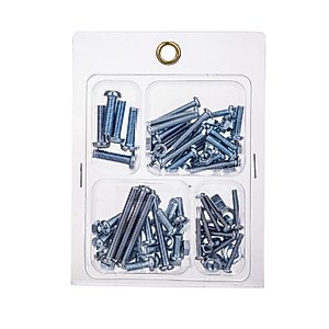 Maexxna 100pcs Nut & Bolt Assortment Sets, Metric Machine Screws Set, Philips&Slot Panhead, Zinc Planted M3 M4 M5 M6, 4 Kinds of Diameter and 6 Kinds of Length