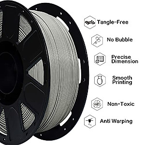 RongTong 3D Printer Filament PLA Plus (PLA+) 1.75mm Grey, PLA + Filament 1kg Spool (2.2lbs) Toughness, 3D Printing Filament PLA Pro, Fit Most FDM Printers, Dimensional Accuracy +/- 0.03mm