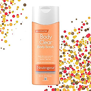 Neutrogena Body Clear Oil Free Acne Body Scrub with Salicylic Acid Acne Treatment Medicine, Exfoliating Salicylic Acid Body Wash to Treat Acne on Back, Chest, and Shoulders, 8.5 fl. oz