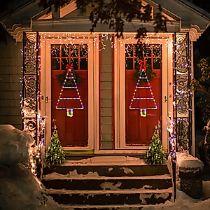 LYHOPE Christmas Decorations Lights, LED Christmas Ladder Light 2ft, 8 Modes & Timer Battery Christmas Lights, Xmas LED Ladder Tree Light for Window Wall Home Garden Outdoor Indoor Decor (Multicolor)