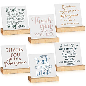 Sieral 6 Packs Thank You Gifts for Coworkers Appreciation Gifts Inspirational Desk Decor Motivational Desk Signs for Employee Appreciation Gifts Team Teacher Nurse Secretary(Thanks,Multicolor)