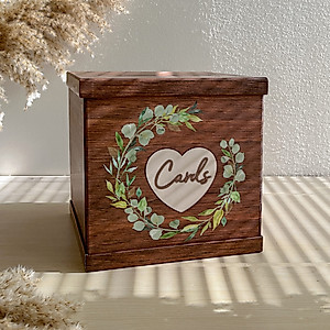 Kate Aspen Farmhouse Boho Brown Rustic Wood Wedding Card Box, Money Gift Boxes, Table Decoration (Collapsible)