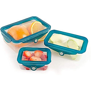 Handy Gourmet Flexi-Top Reusable Containers, BPA Free - Rectangle, Set of 3