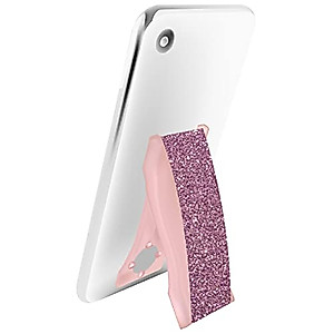 LoveHandle PRO Premium Phone Grip - Phone Strap - Magnetic Phone Mount and Kickstand for Smartphone and Tablet - Pink Glitter