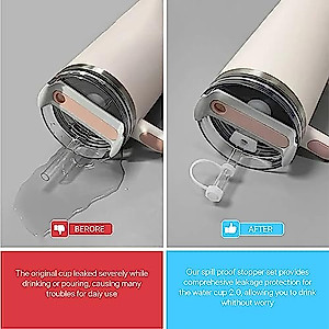 COOKSMITP Stanley Spill Stopper Set of 3 | Stanley Cup Leak Stopper | Silicone Spill Proof Straw Stopper for Stanley Quencher H2.0 40oz 30oz Tumbler with Handle