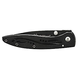 Smith & Wesson CKLPB 5.3in High Carbon S.S. Folding Knife with a 3.2in Drop Point Blade and Stainless Steel Handle for Outdoor, Tactical, Survival and EDC,Black