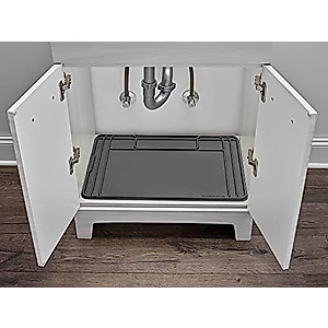 WeatherTech SinkMat – Waterproof Under Sink Liner Mat for Kitchen Bathroom – 28” x 19” Inches - Durable, Flexible Tray – Home undersink Organizer Must Haves, Black