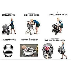 Qooa Baby Carseat Canopy Cover, Ultra-Soft and Stretchy Protect Baby, Multi-use Baby Carseat Cover for Nursing, Sleeping, Carseat, Stroller and Highchair