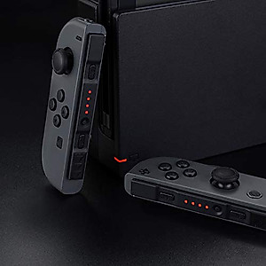 eXtremeRate Firefly LED Tuning Kit for Nintendo Switch Joycons Dock NS Joycon SL SR Buttons Ribbon Flex Cable Indicate Power LED - Red (Joycons Dock NOT Included)