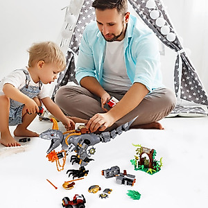 ENJBRICK Dinosaur Building Set for Boys 8-14 Years,Dino Toy for Boys and Girls, with Truck,Baby Dino for Movie Fans Birthday Gifts