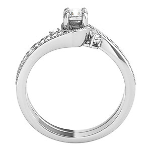 MOTIEL 1.25ct.tw. Moissanite Engagement Ring Set for Women,10k 14k 18k Gold Ring Bridal Set Jewelry Gift