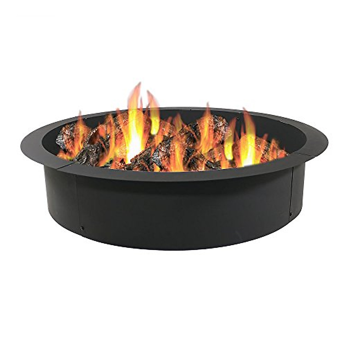 Sunnydaze 2mm Thick Steel Fire Pit Ring Insert - DIY Above or In-Ground Liner - 42-Inch Outer Diameter (36-Inch Inner Diameter)