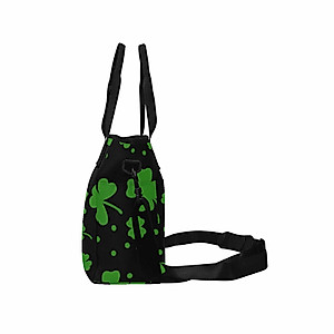 InterestPrint Ladies Tote Handbag, Lightweight Shoulder Bag Pocketbook St Patrick's Day Luck leaf