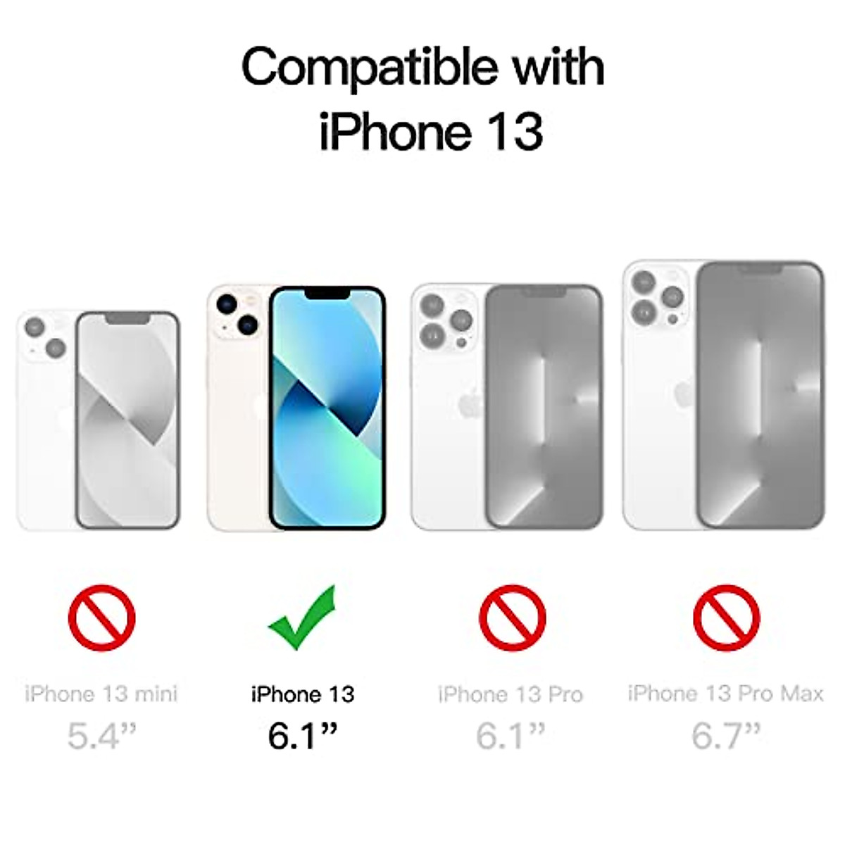 JETech Magnetic Case for iPhone 13 6.1-Inch Compatible with MagSafe Wireless Charging, Shockproof Phone Bumper Cover, Anti-Scratch Clear Back (Clear)