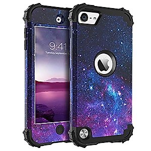 BENTOBEN iPod Touch 7th Generation Case, iPod Touch 6th/5th Case, 3 in 1 Hybrid Hard PC Soft Rubber Heavy Duty Rugged Bumper Shockproof Phone Cover for iPod Touch 7th/6th/5th Generation, Purple