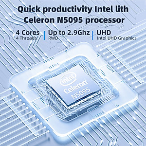 SGIN Laptop 15.6 inch Intel Celeron N5095 Processor(Up to 2.9GHz), 15.6" FHD 1920x1080 Display, 12GB DDR4 512GB SSD, WiFi, Bluetooth 4.2, HDMI, USB 3.0