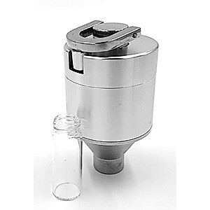 Coarse to Fine Spice Grinder Hand Mill Funnel - Ultra fine - Metal 3 Piece 1.75 inch with Storage Bottle - Silver Color