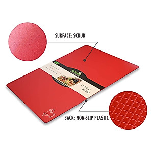Fotouzy Plastic Cutting Boards for kitchen, Flexible Cutting Mats for Cooking, 100% Non-Slip Cutting Board for Meat and Vegatables, BPA-Free and Dishwasher Safe