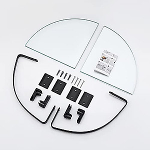 KES Bathroom Tempered Glass Shelf with Rail Extra 8 MM-Thick 2 Pack Aluminum Corner Triangle Storage Organizer Wall Mount Black, A4120A-BK-P2