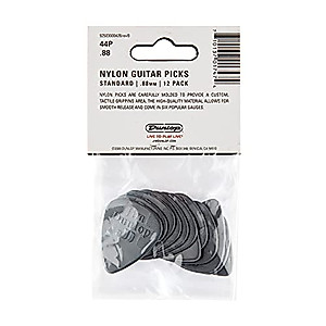 JIM DUNLOP 44P.88 Nylon Standard, Dark Gray, .88mm, 12/Player's Pack, Small