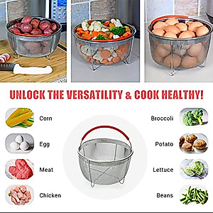 Original Salbree Steamer Basket for 6 quart Instant Pot Accessories, Stainless Steel Strainer and Insert fits IP Insta Pot, Instapot 6 qt, Other Pressure Cookers & Pots, with Handle [3qt 8qt avail]