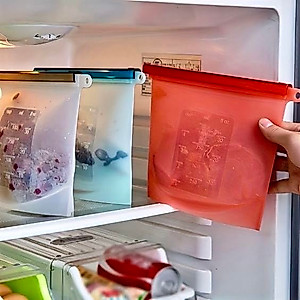 Eco-Friendly Reusable Silicone Food Bags (Set of 3) – BPA Free, Leakproof, Freezer & Microwave Safe, Dishwasher Safe, Multipurpose Storage for Snacks, Meals, and Organizing