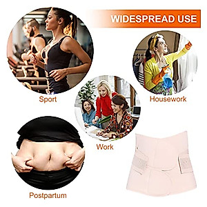 Postpartum Belly Band,C Section Belly Binder Wrap,Abdominal Binder Post Surgery Girdle,Tummy Tuck Postpartum Essentials Waist Trainer Nude
