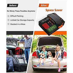 FIVKLEMNZ Car Rooftop Cargo Carrier Roof Bag Waterproof for All Top of Vehicle with/Without Rack Includes Topper Anti-Slip Mat + Reinforced Straps + 6 Door Hooks + Luggage Lock