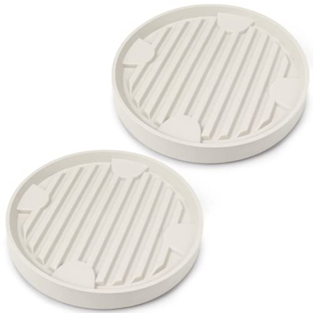 2 Packs Rolling Plant Caddies, 12Inch Heavy Duty Plant Caddy with Hidden Wheels, Rolling Planter Caddies with Wheels, 360° Rolling Plant Roller Base with Casters, Beige