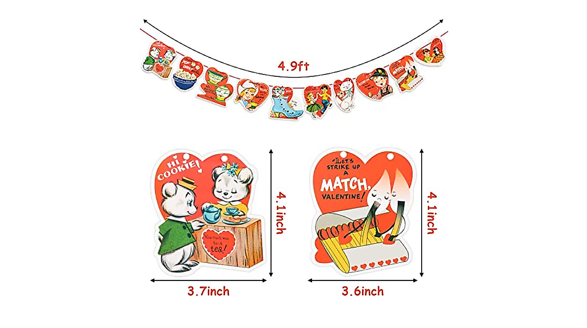Vintage Valentine’s Day Banner - Romantic Heart Decorations
