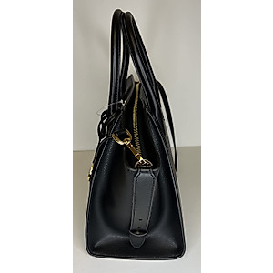 Michael Kors MICHAEL Michael Kors Avril Large Top-Zip Satchel bundled with Trifold Wallet Purse Hook (Black)