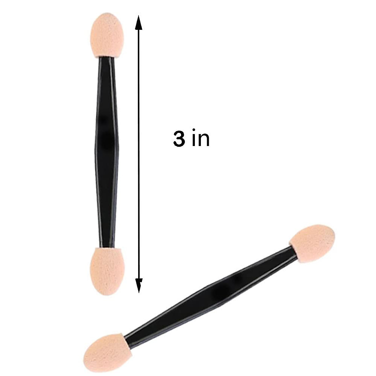 ZYIGYI 200 PCS 3 Inch Disposable Eyeshadow Brushes, Sponge Makeup Applicators Dual Sides