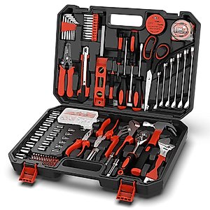 GoYwato Home Tool Kit 287PCs - Complete Repair General Hand Tool Set for Men Women - Household Tool Kit for Home Improvement with Hammer & Pliers Set & Ratchet Wrench & Socket & Portable Tool Box Case