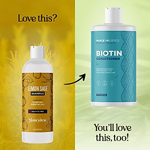 Lemon Sage Shampoo for Oily Hair - Sulfate Free Clarifying Shampoo for Build Up with Lemon Sage Keratin and Tea Tree Oil for Hair and Scalp Care - Deep Cleansing Rosemary Shampoo for Men and Women