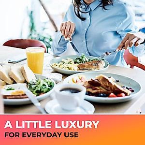 Mueller Flatware Set, 20-Piece Stainless Steel Silverware Set - Cutlery Set Service for 4 - Spoon, Knife, Fork, Salad Fork, Teaspoon - Dishwasher Safe