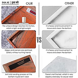 INA KI Natural Marble Tray | Natural Marble Color May Vary (Pink) - 14 x 8 Inches