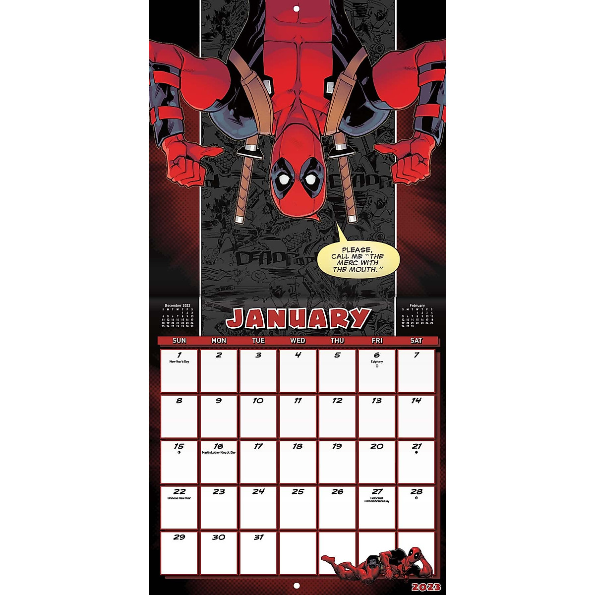 2023 Marvel Deadpool Wall Calendar