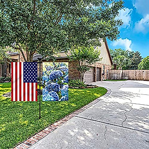 Upgraded 47 Inch Garden Flag Stand Holder Pole for Double Flags with 5 Prong Bases and Anti-Wind Clip for 12" x 18" Yard Flags Décor, Outdoor Iron Yard Flag Pole Garden Double Flags Holder