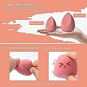 COSTICA Makeup Sponge Set Blender, Beauty Sponge Makeup Blender Flawless for Liquid - Multi Colored 4 pcs Rose Series