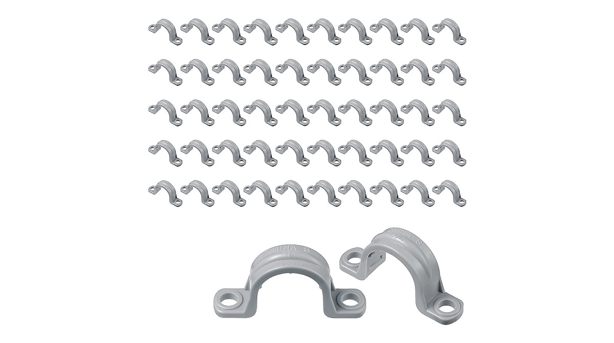 Heavy Duty PVC Pipe Strap - 50 Pcs, 3/4 Inch Clamps