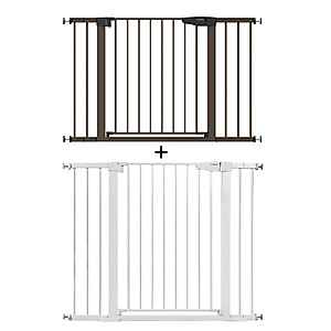 Cumbor 36" Extra Tall Baby Gate for Dogs and Kids & Cumbor 30.5" Tall Auto Close Safety Baby Gate, 29.5"- 46" Width Dog Gate for House, Stairs, Doorways
