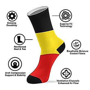 Belgium Flag Crew Socks for Men and Women 1 pair
